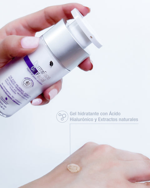 Face Gel Facial Dermclar hidratación 48 h con ácido hialurónico ...